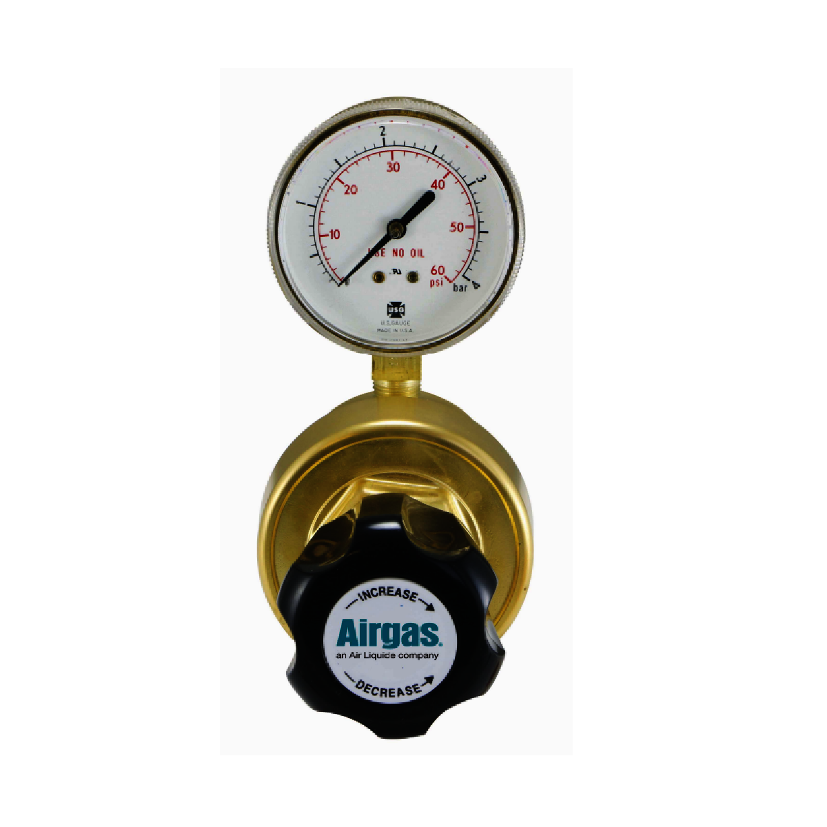 Airgas® Model 2700 Brass Corrosive Gas High-Flow Single Stage Regulato ...