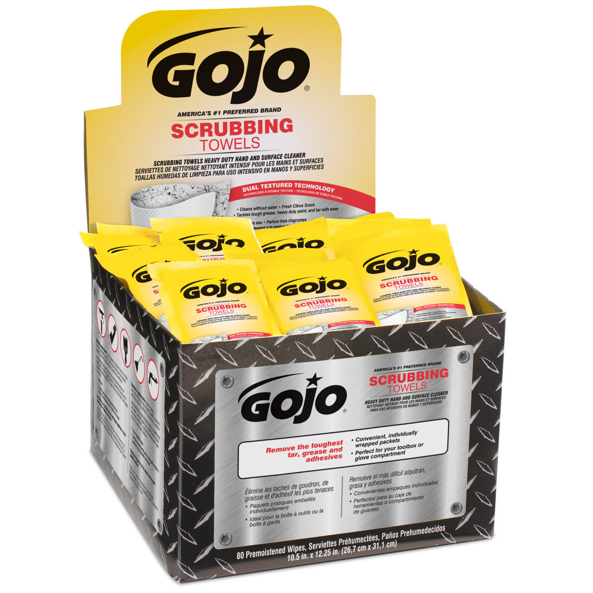 GOJO® 80 Count Packets GOJO® Fresh Citrus Scented Hand Cleaner Wipes ...