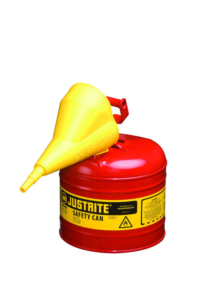 Justrite® 2 Gallon Red Galvanized Steel Safety Can ...
