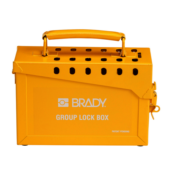 Brady® Yellow Steel Lock Box "LOCK BOX LOCK OUT FOR SAFETY ...